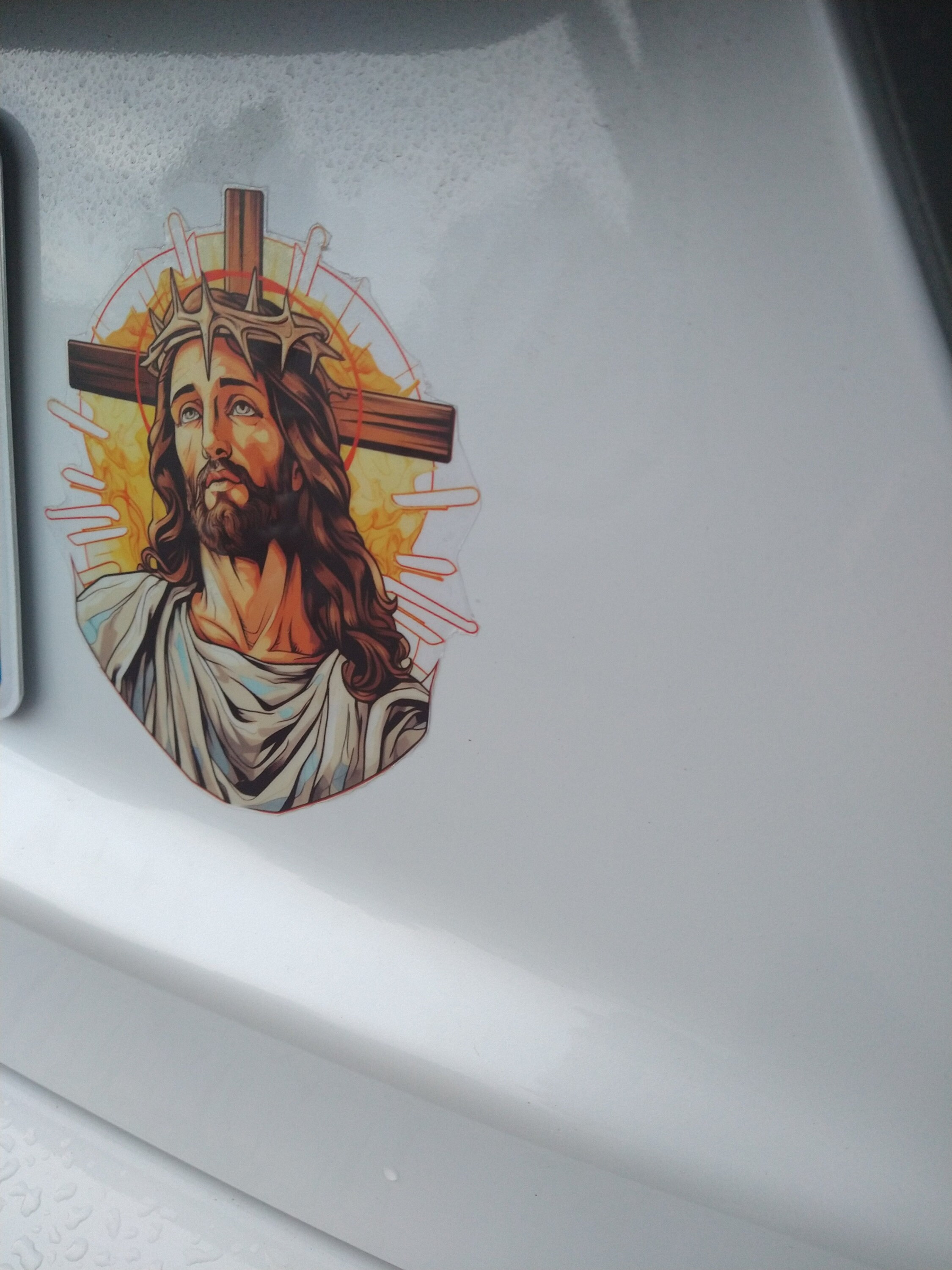 Jesus Crucified Transparent Sticker, Car Vinyl Sticker Vinyl Decor ...