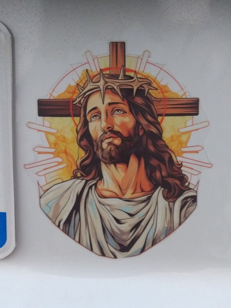 Jesus Crucified Transparent Sticker, Car Vinyl Sticker Vinyl Decor ...