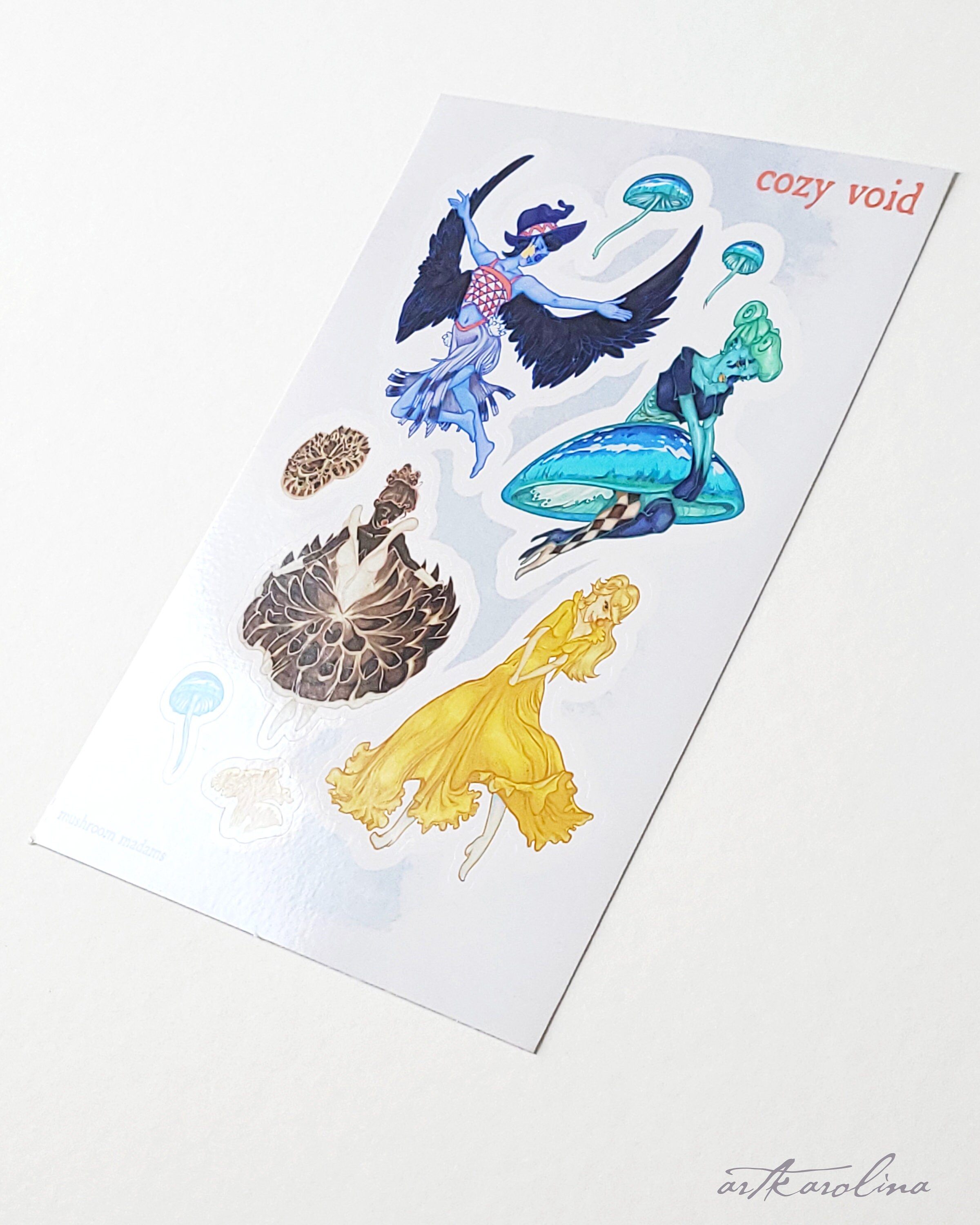 Mushroom Madams Sticker Sheet Fairycore Stationery of Mushroom-theme ...