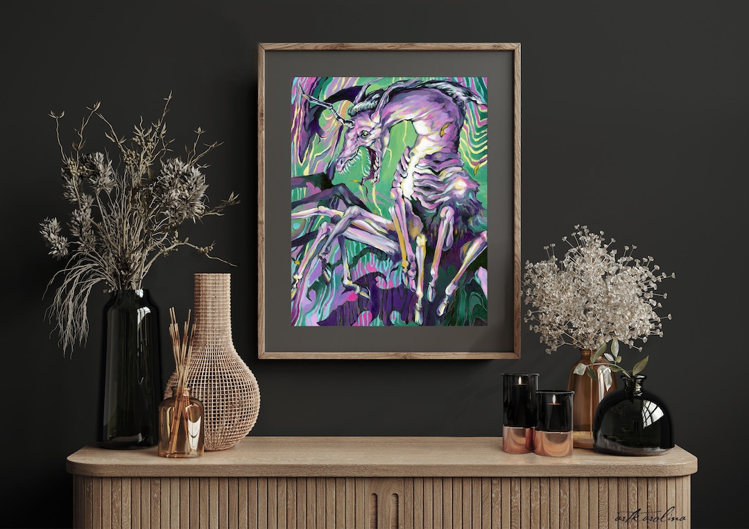 Necromantic Unicorn Print - Extra Large Eldritch Horror Wall Art ...