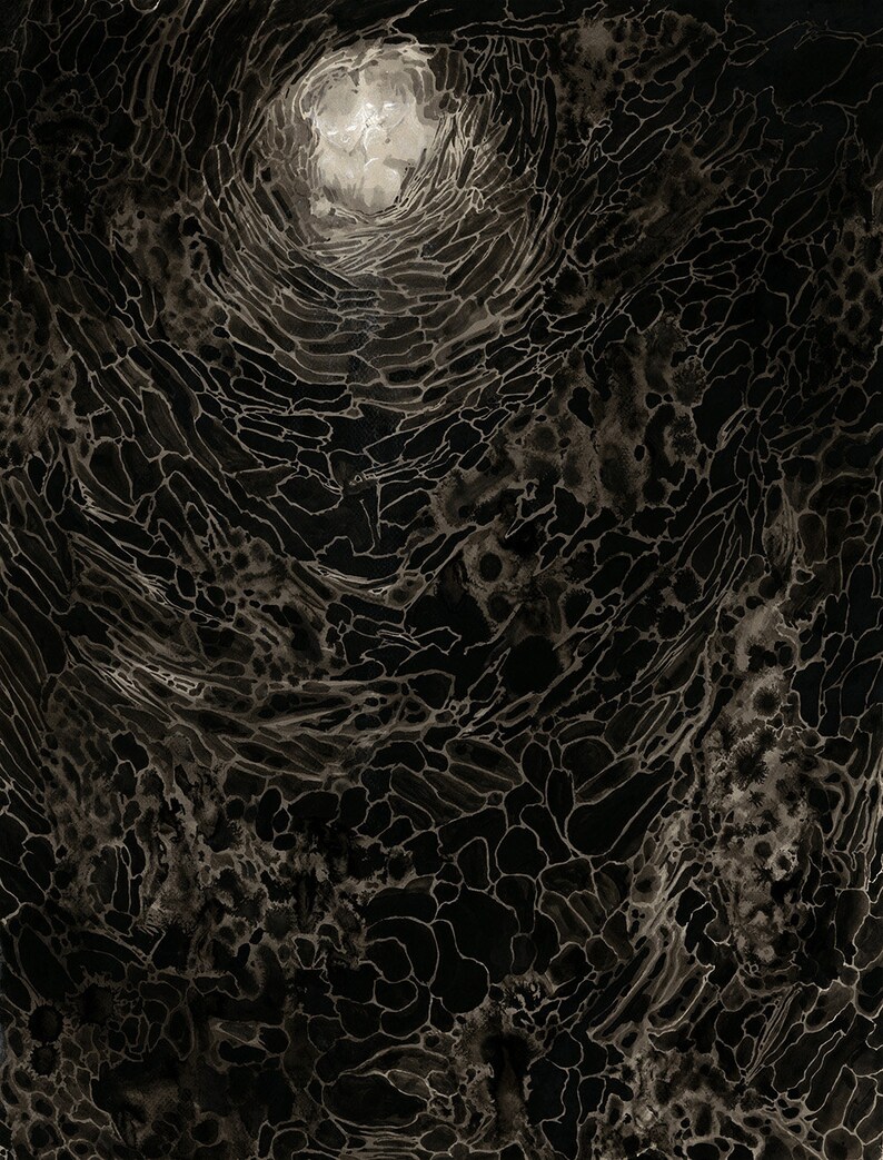 Dark Art Print - Large Moody Wall Art of Psychedelic Void / Trippy ...