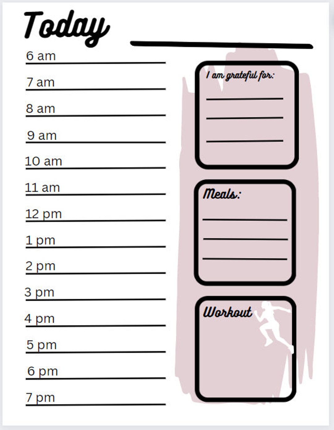Simple Customizable Daily Planner Etsy Simple Customizable Daily Planner Etsy