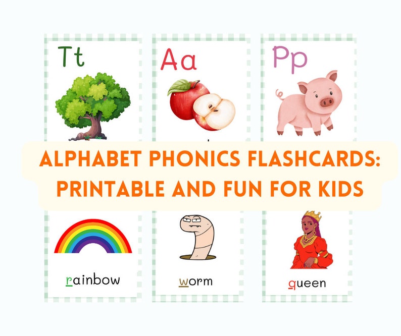 Alphabet Phonics Flashcards: Printable and Fun for Kids - Etsy
