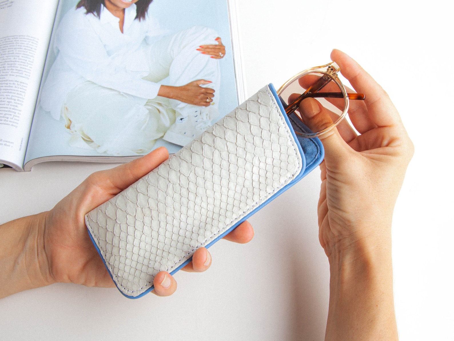 Glasses Case Python Skin Reading Glass Case - Etsy