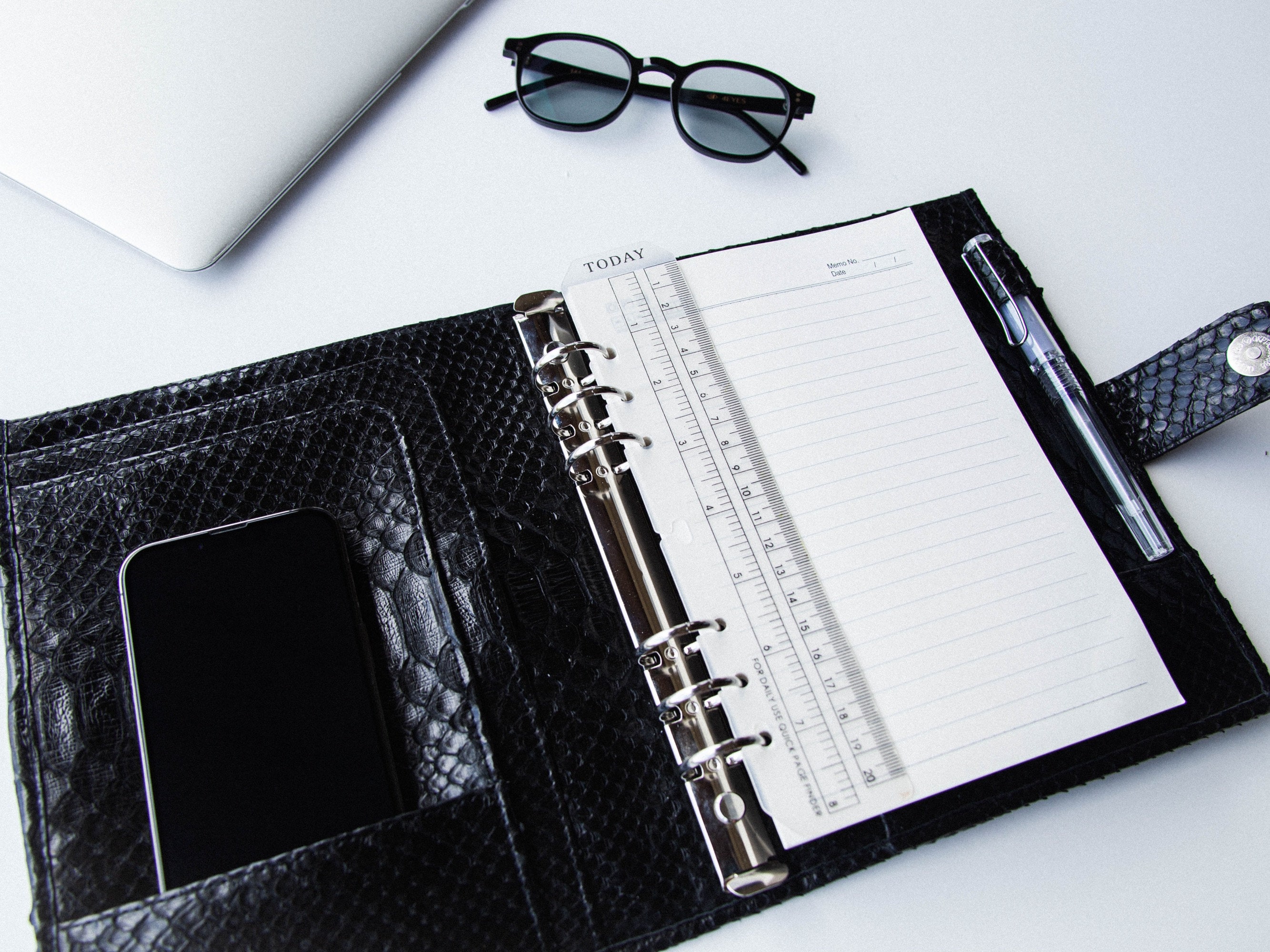 A5 Planner Binder Black Python Leather - Etsy