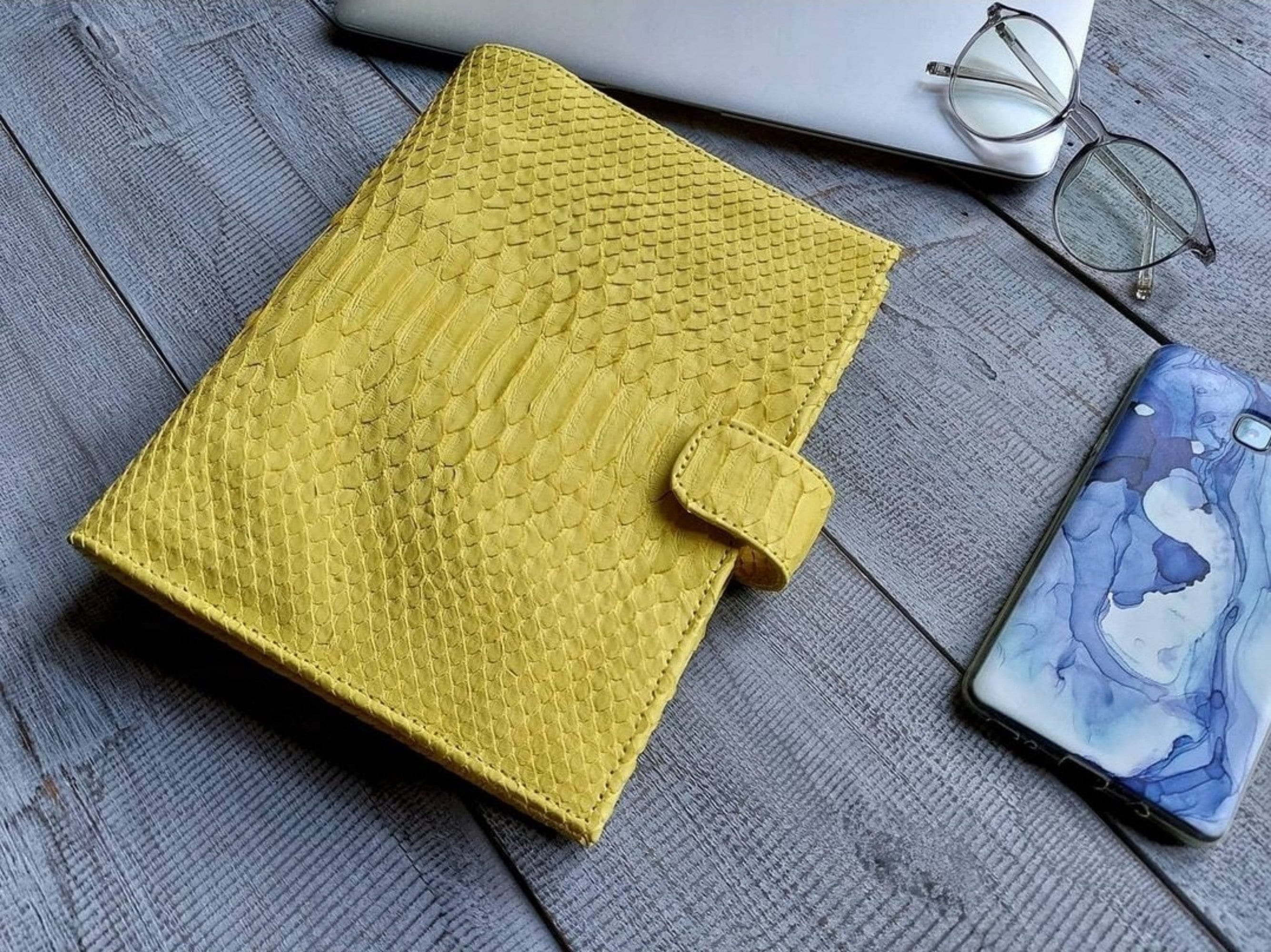 A5 Planner Binder Custom Python Leather - Etsy
