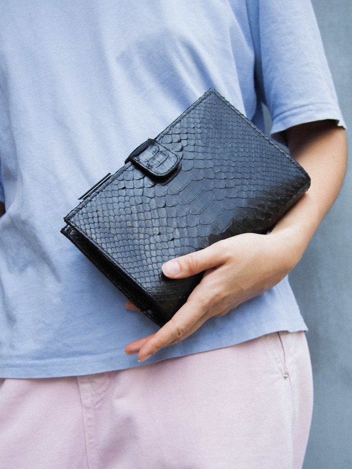 A6 Planner Binder Python Leather Organiser Black - Etsy