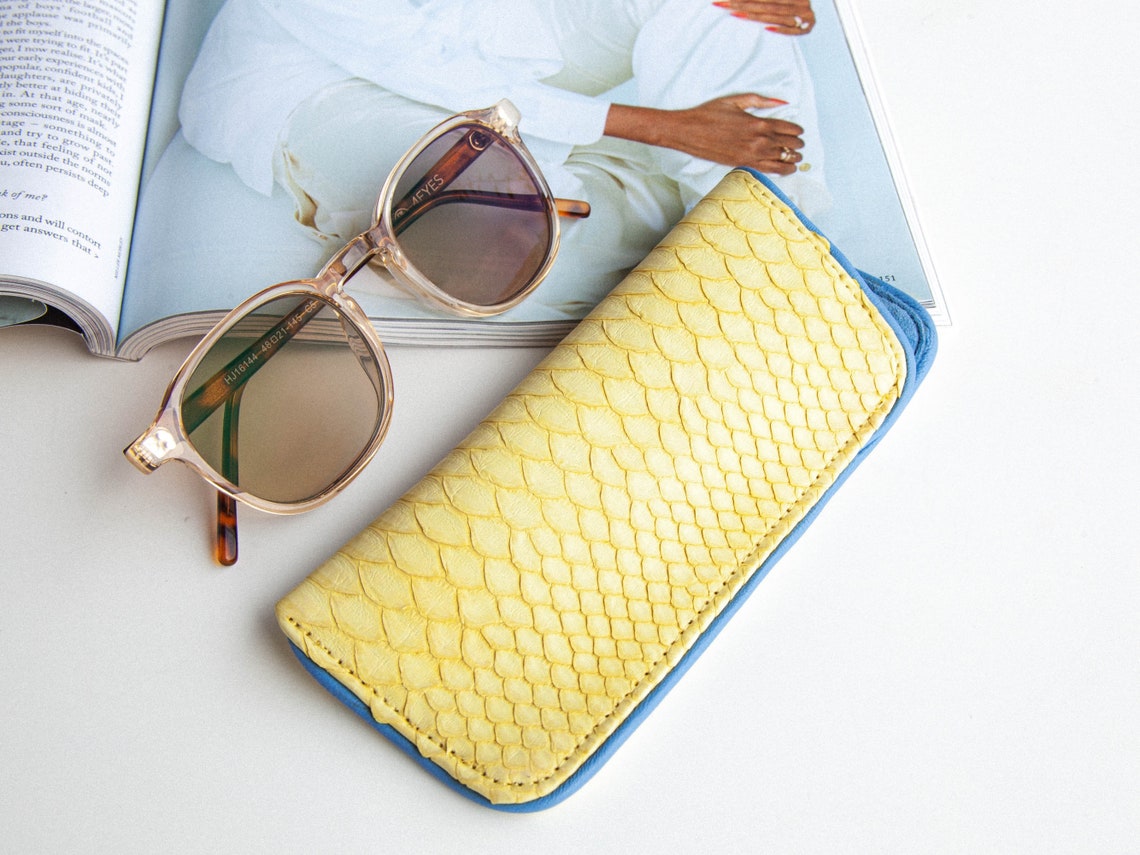 Glasses Case Python Skin Reading Glass Case - Etsy