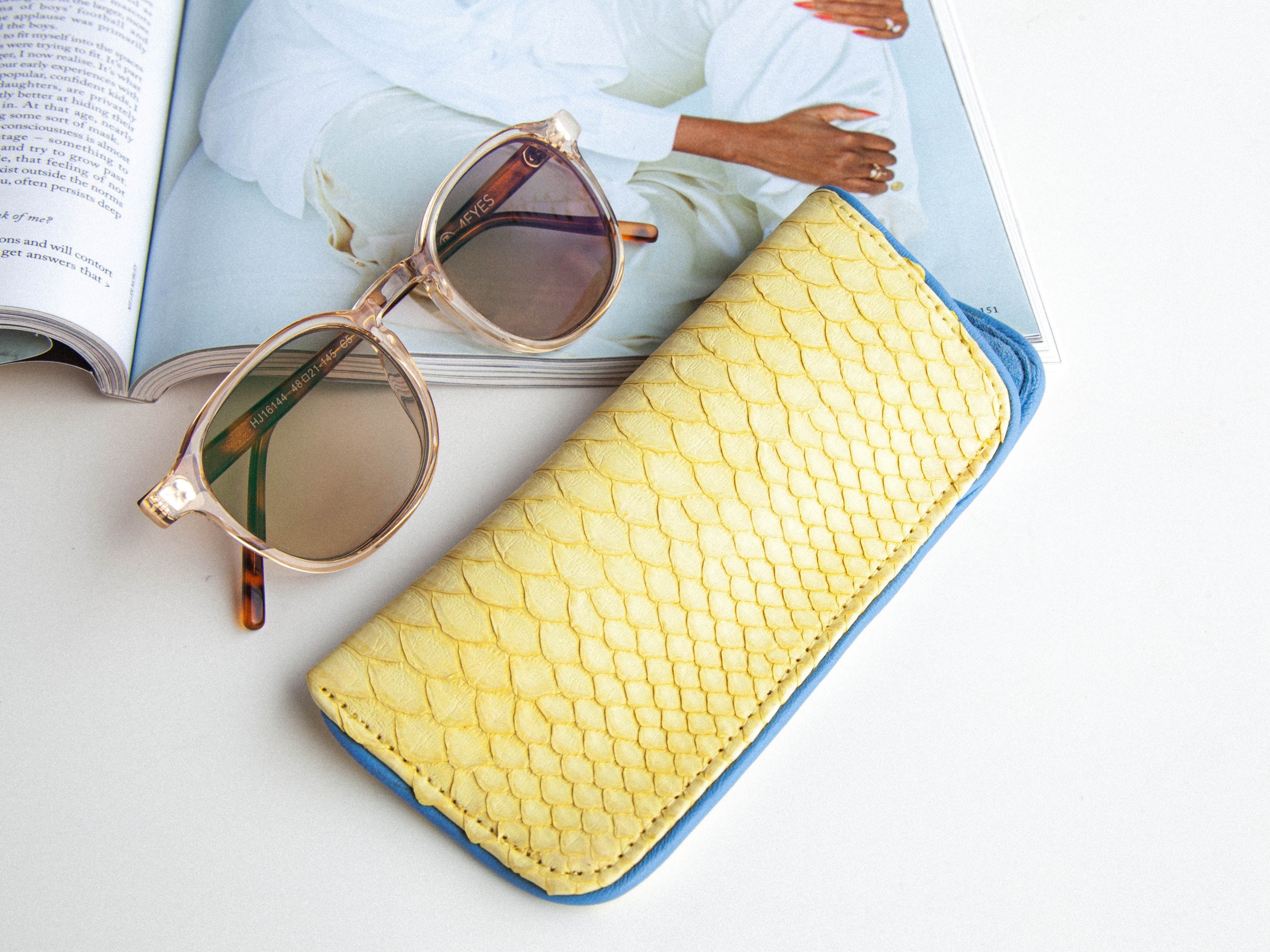 Glasses Case Python Skin Reading Glass Case - Etsy