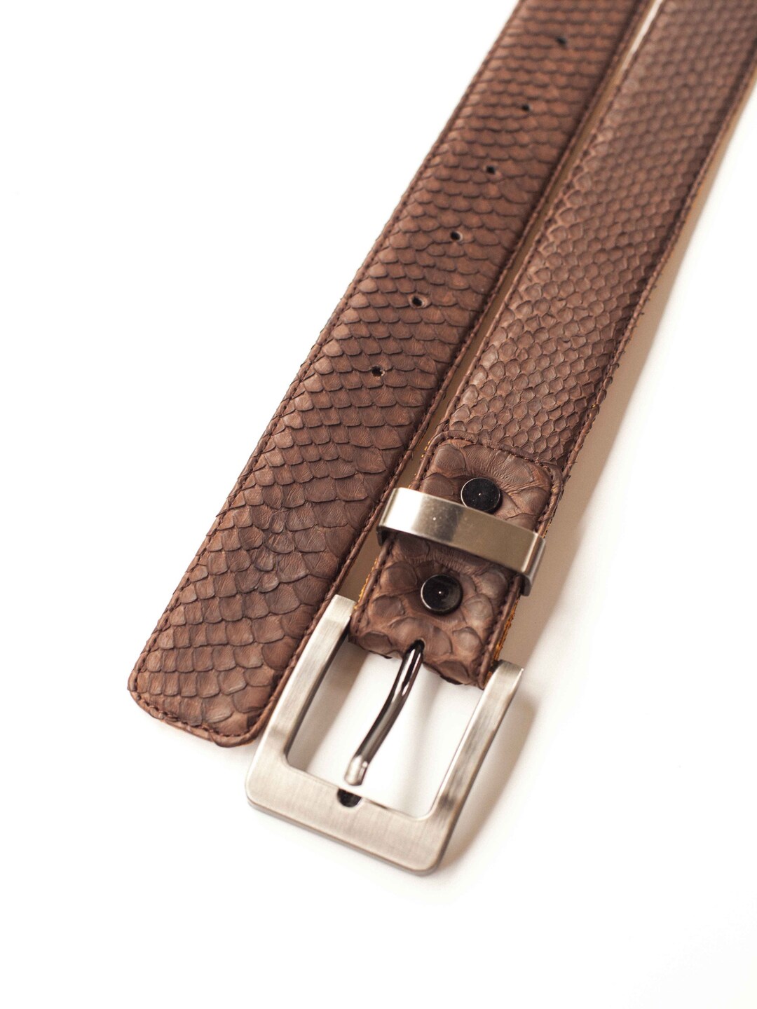 Python Leather Belt Brown Mens Snakeskin Belt - Etsy