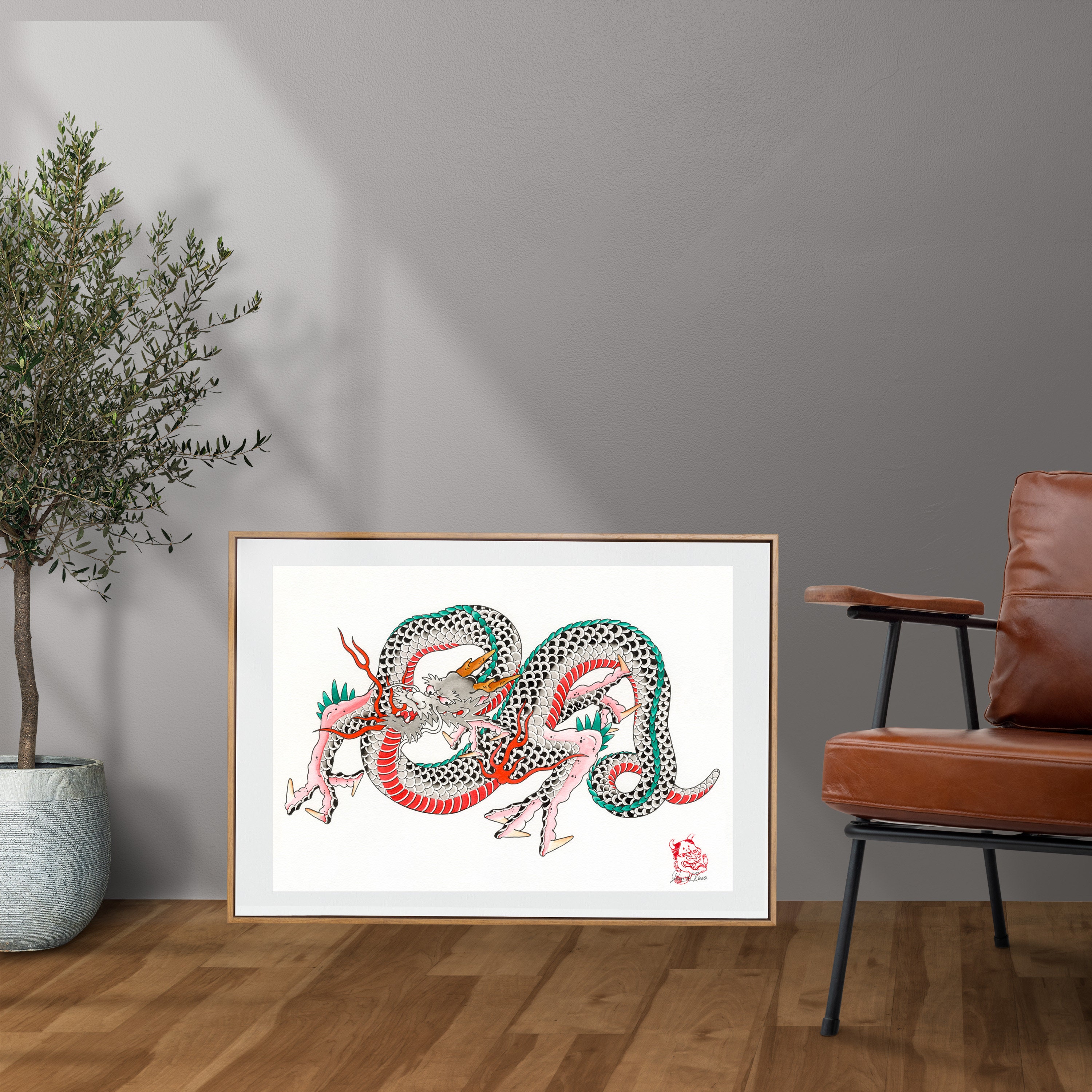 Japanese Dragon Art Print , Ryu Dragon Tattoo Design, Irezumi Art Print ...