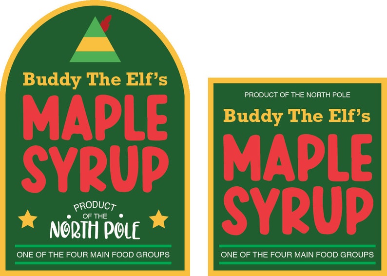 Buddy the Elf's Maple Syrup Label - Digital Product | Arch + Square ...