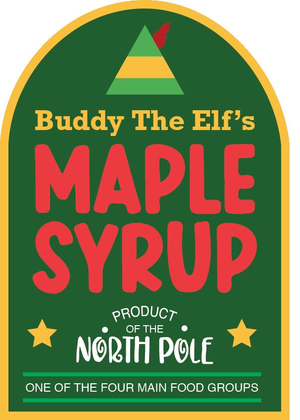Buddy the Elf's Maple Syrup Label - Digital Product | Arch Label - Etsy