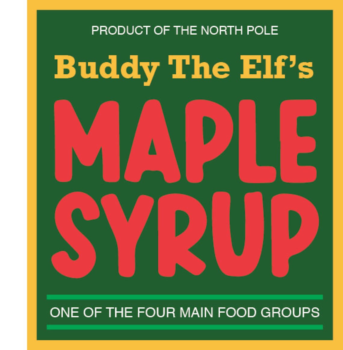 Buddy the Elf's Maple Syrup Label - Digital Product | Square Label - Etsy