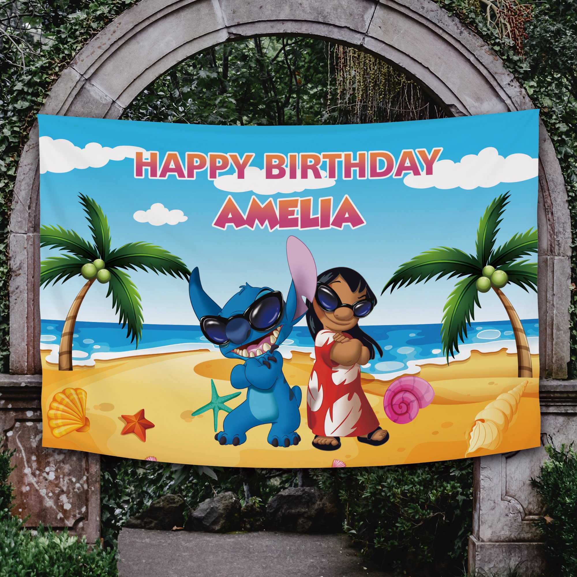 Stitch Lilo Custom Backdrop Photography Backdrop Birthday - Etsy