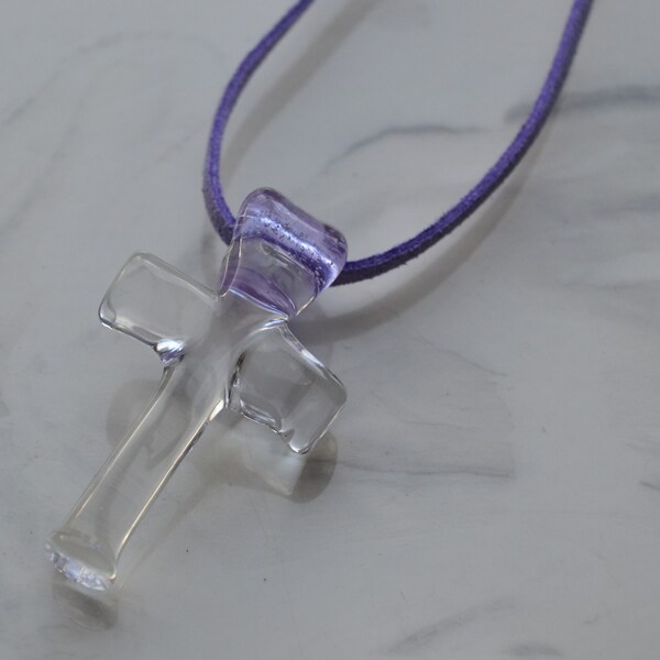 Glass Cross Pendant - Etsy