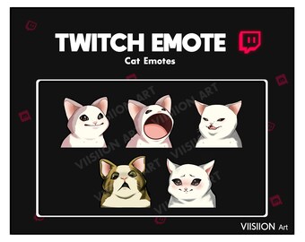 60 Funny Cat Emotes Pack for Twitch and Discord Twitch Meme Emotes ...