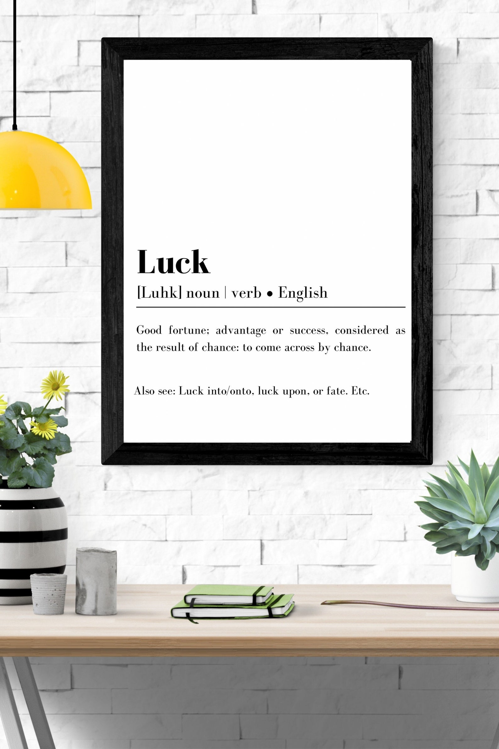 Luck Definition Print | Printable Wall Art | Minimalist Wall Art ...