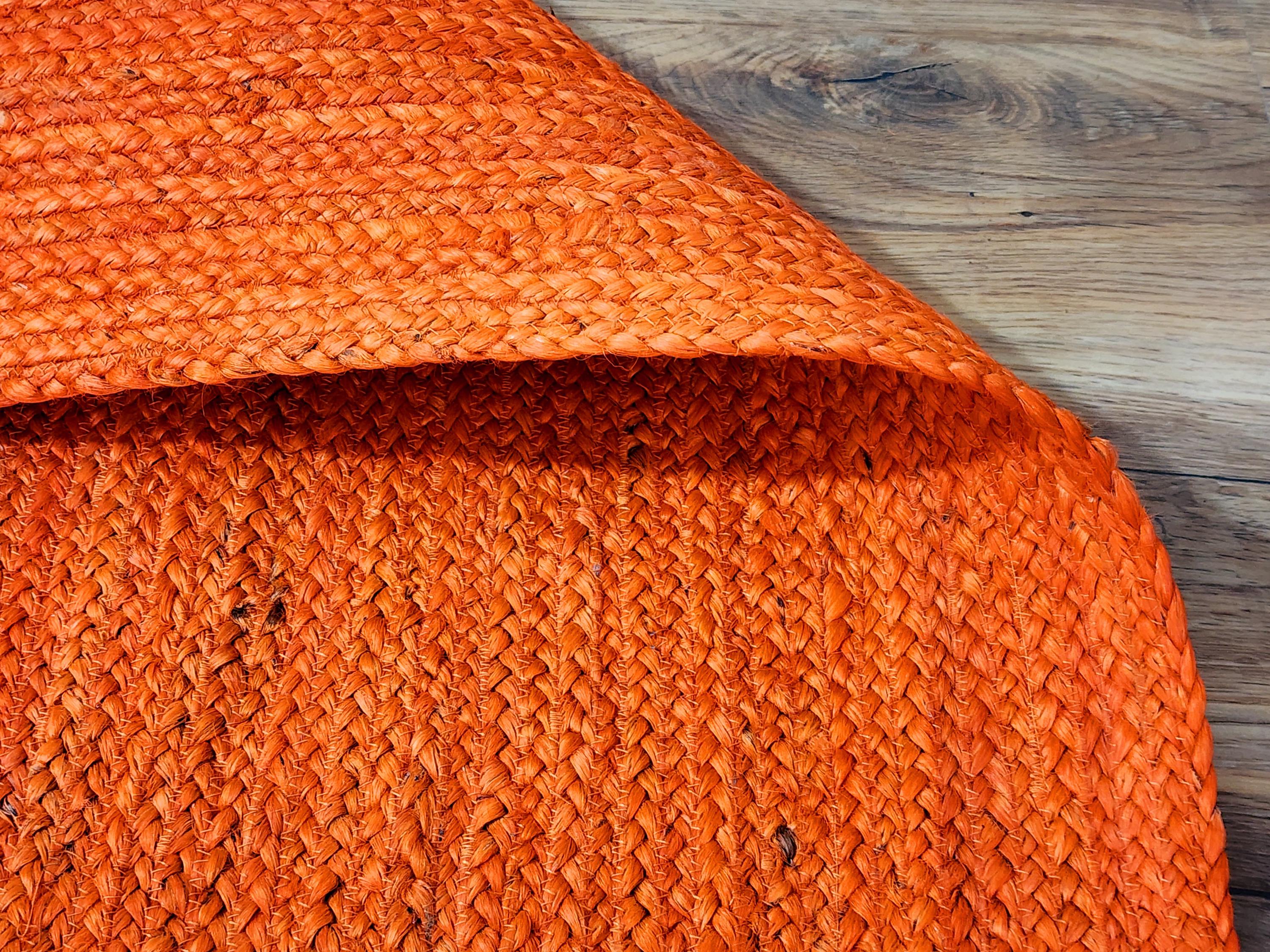 Handwoven Natural Orange Jute Rug, Jute Area Rug, Custom Size Rug ...