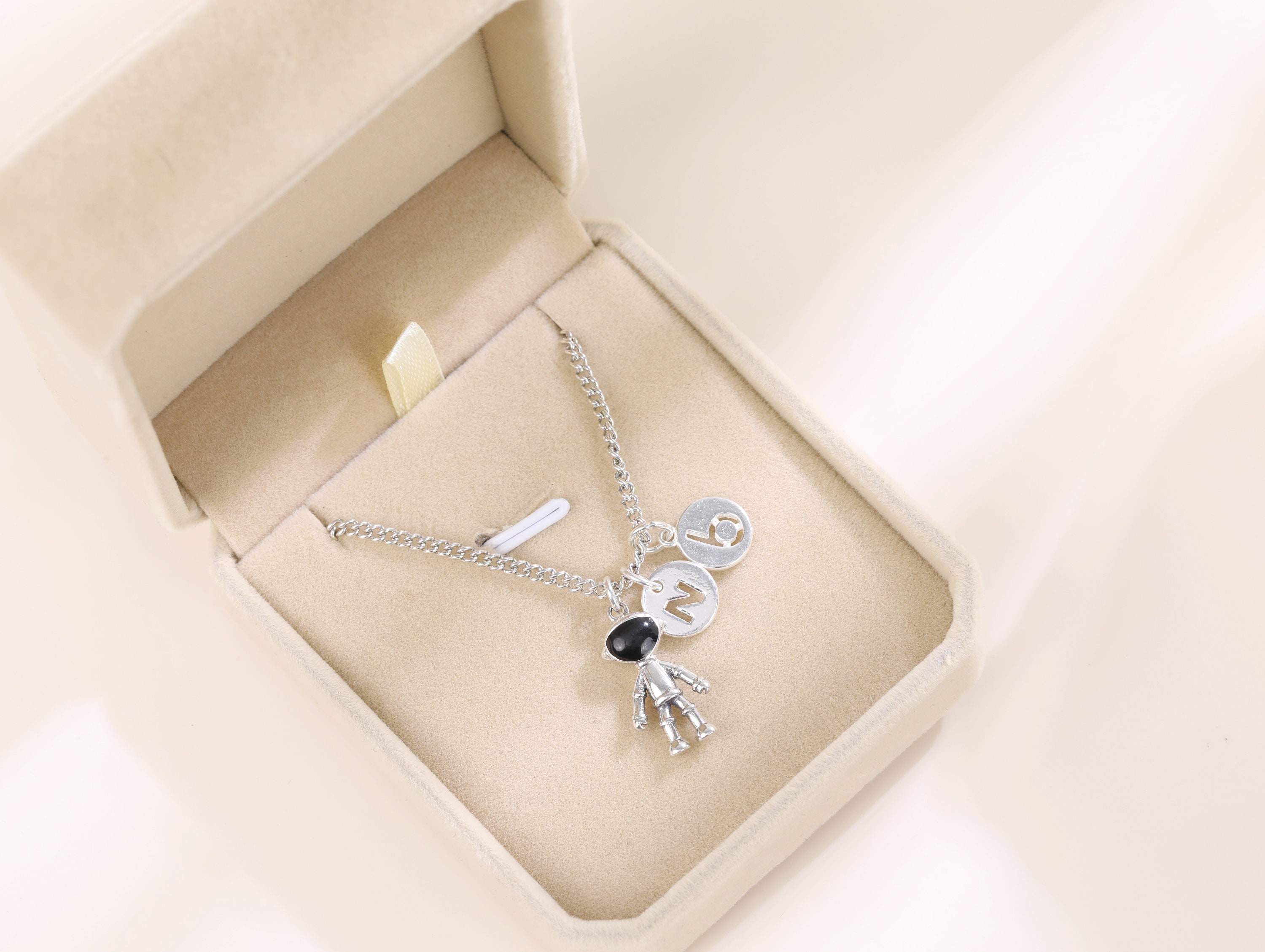 Astronaut Silver Necklace, Custom Letter/number Necklace, 925 Sterling ...