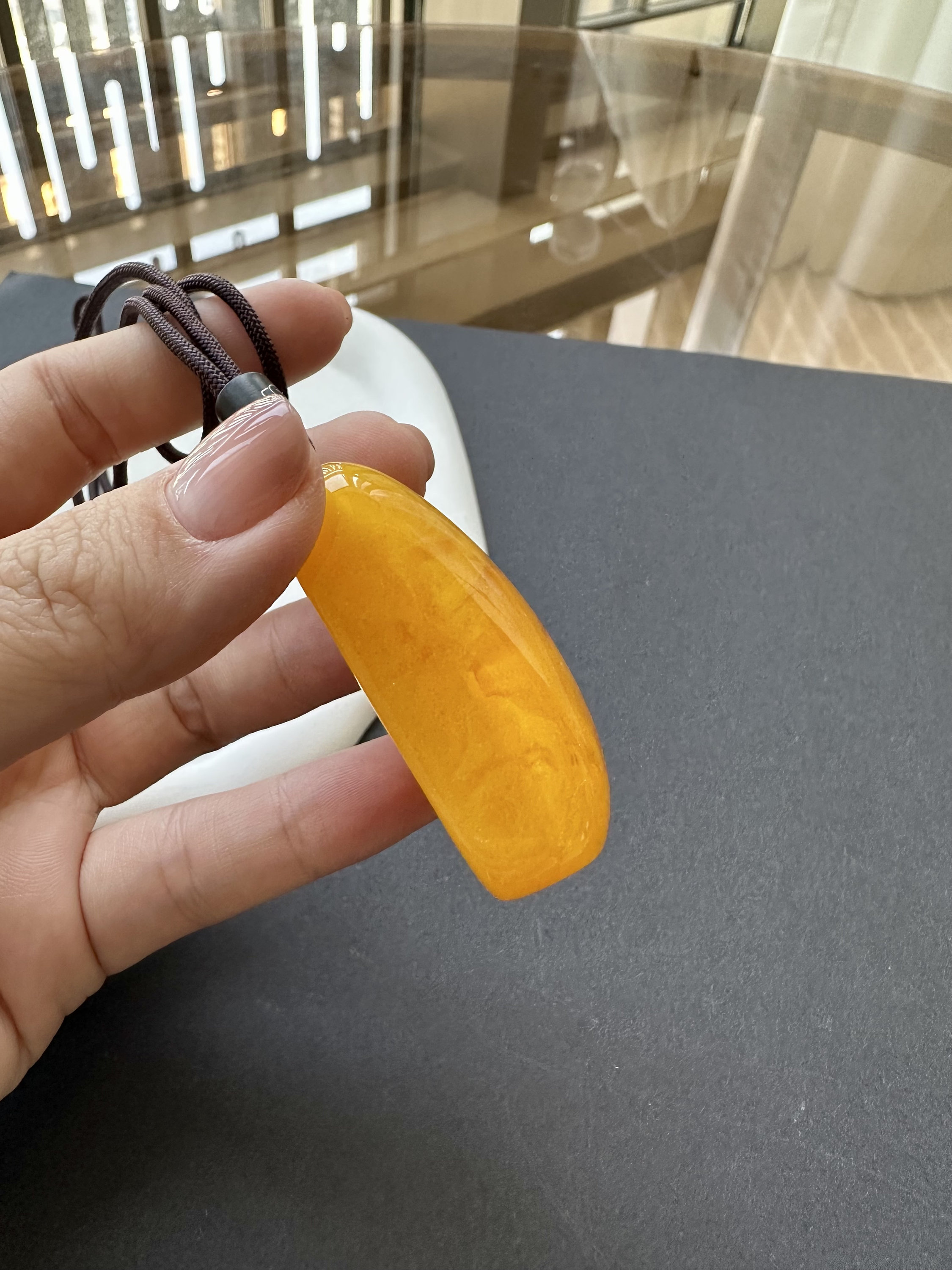 Butterscotch Amber Necklace Pendant, Square Shape Baltic Amber, Unique ...