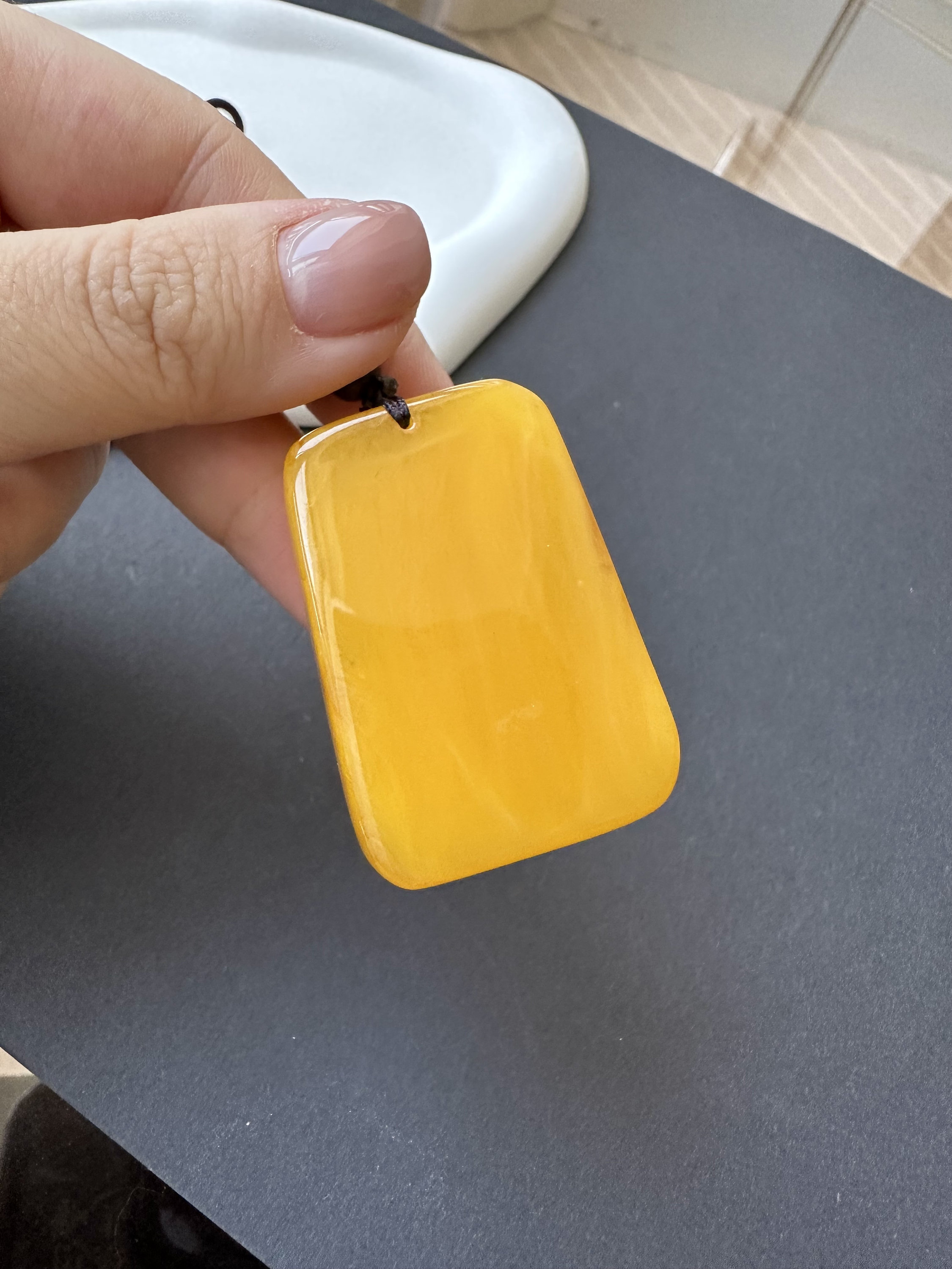 Butterscotch Amber Necklace Pendant, Square Shape Baltic Amber, Unique ...