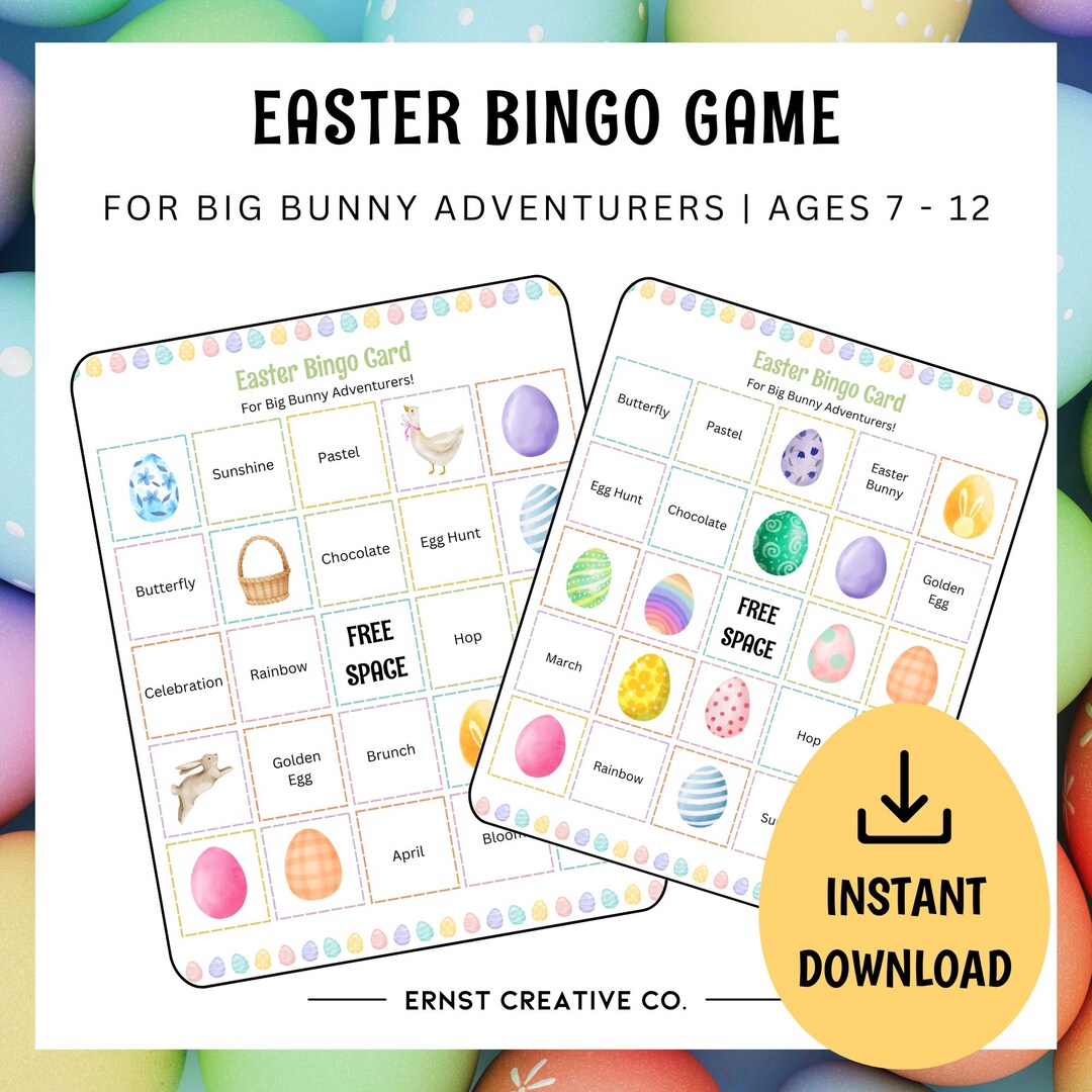 20 Easter Bingo Cards Printable Game for Kids | Easter Bingo Boards ...
