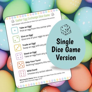 Easter Egg Exchange Dice Game | Printable Easter Game | Easter Party ...
