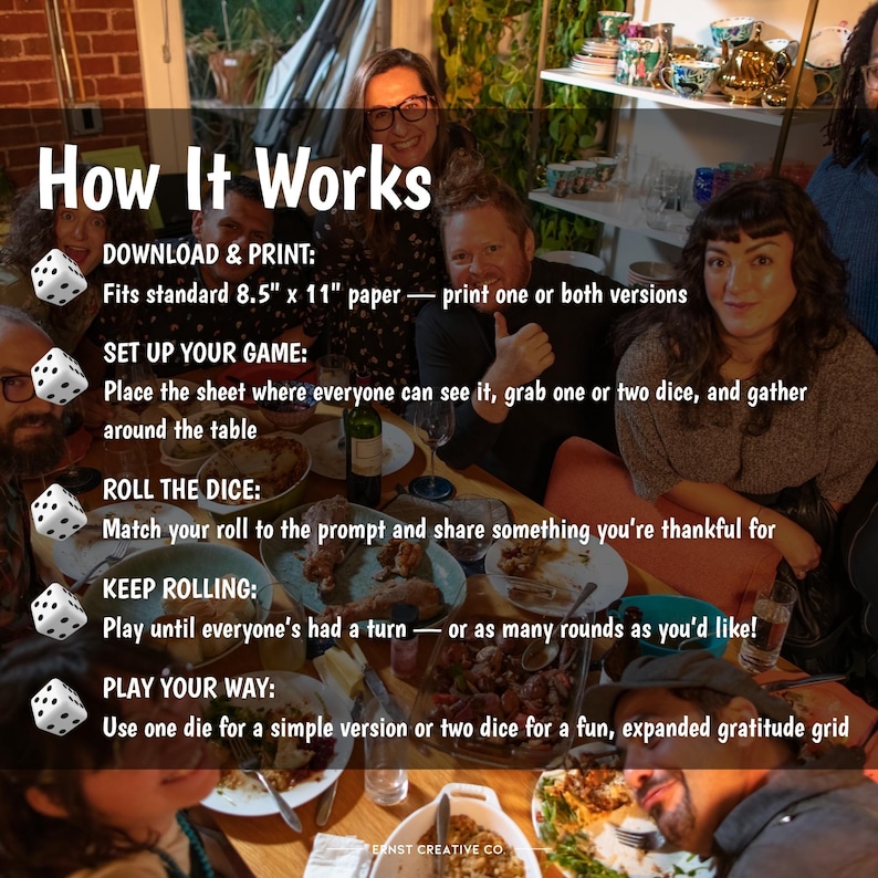 Thanksgiving Gratitude Dice Game | Printable Thanksgiving Family ...