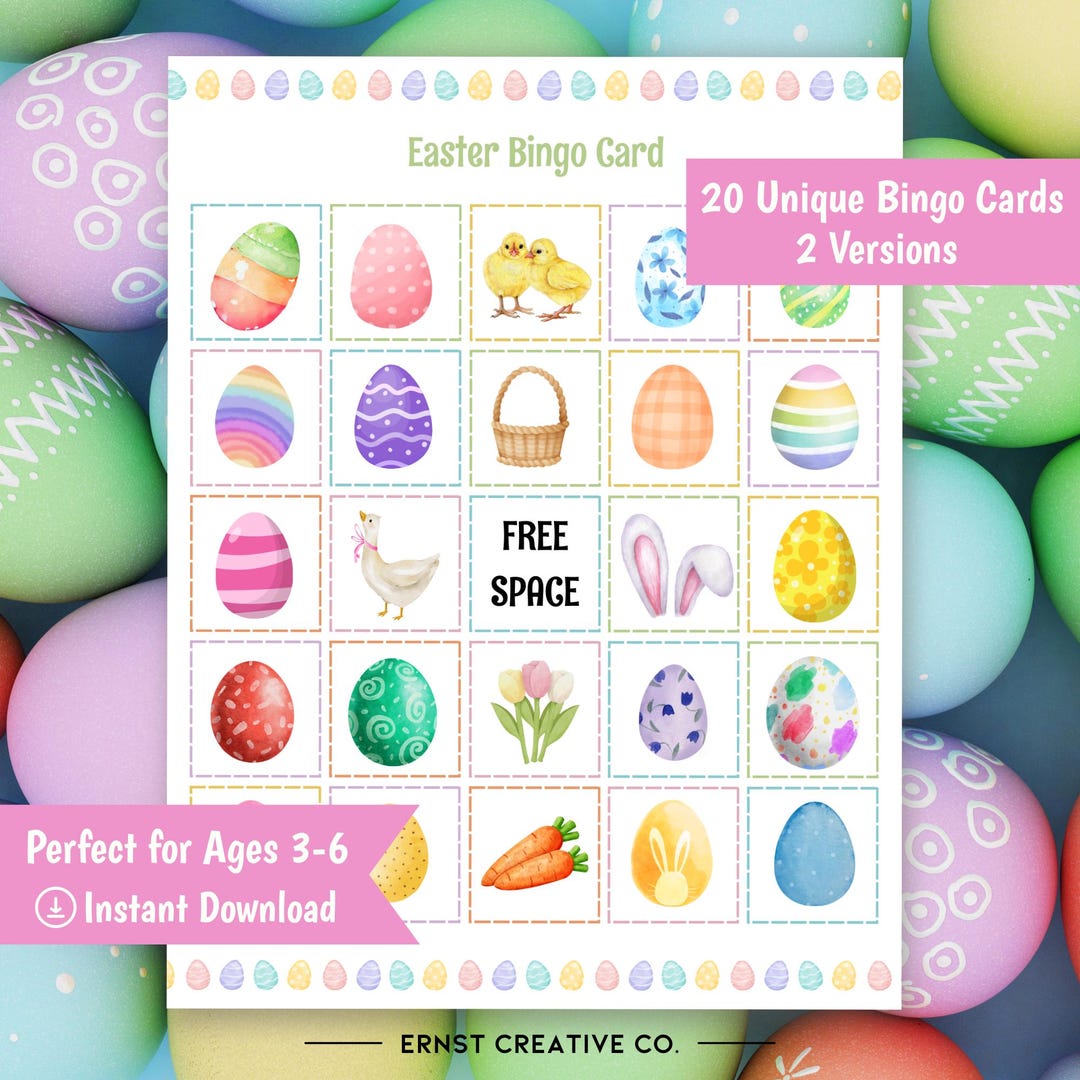 20 Easter Bingo Cards Game for Preschool | Easter Bingo Boards Activity ...