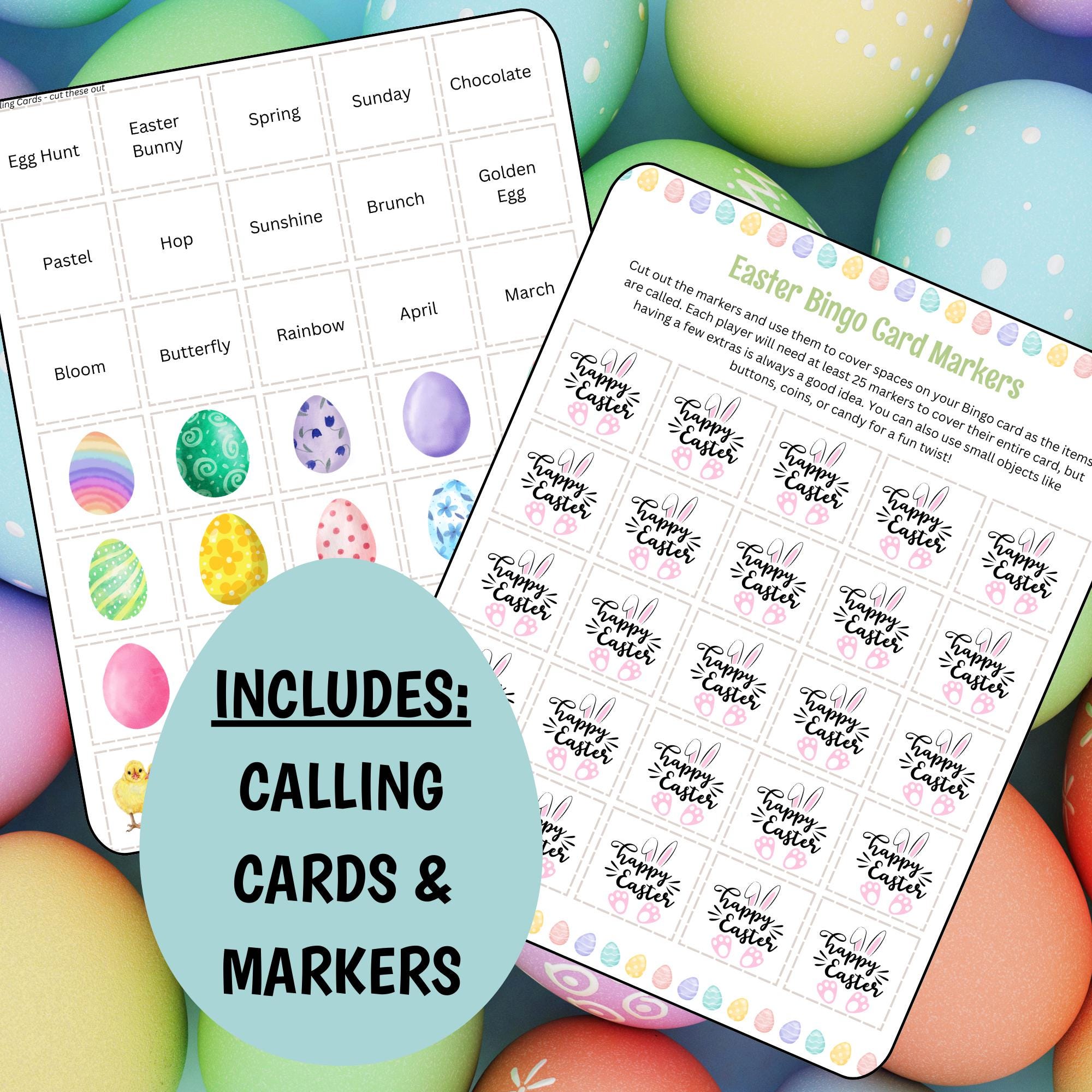 40 Easter Bingo Cards Printable Game | Easter Bingo Boards Activity for ...