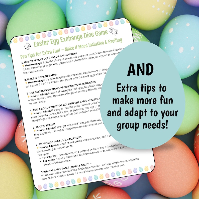 Easter Egg Exchange Dice Game | Printable Easter Game | Easter Party ...