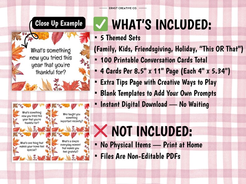 100 Printable Gratitude Conversation Cards | 30 Days of Thanks | Family ...
