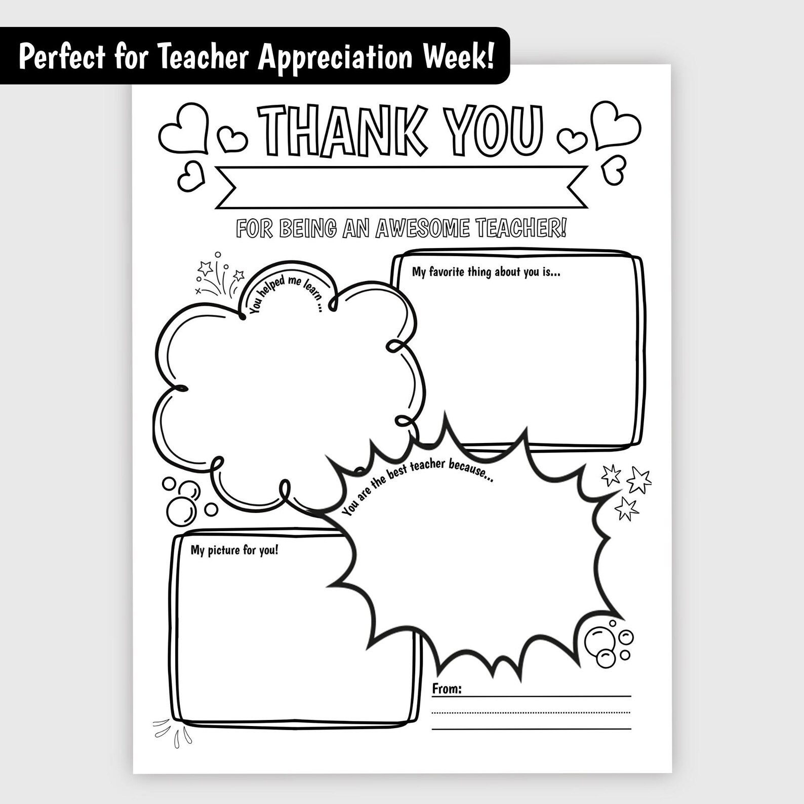 End of Year Teacher Gift Idea | Printable Coloring Page for Teachers ...
