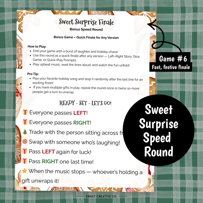 Pass the Gift Christmas Party | Left Right Exchange Printable | Family ...