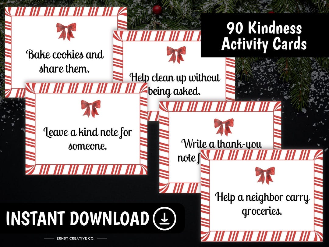 90 Printable Kindness Activity Cards | Acts of Kindness Cards for ...