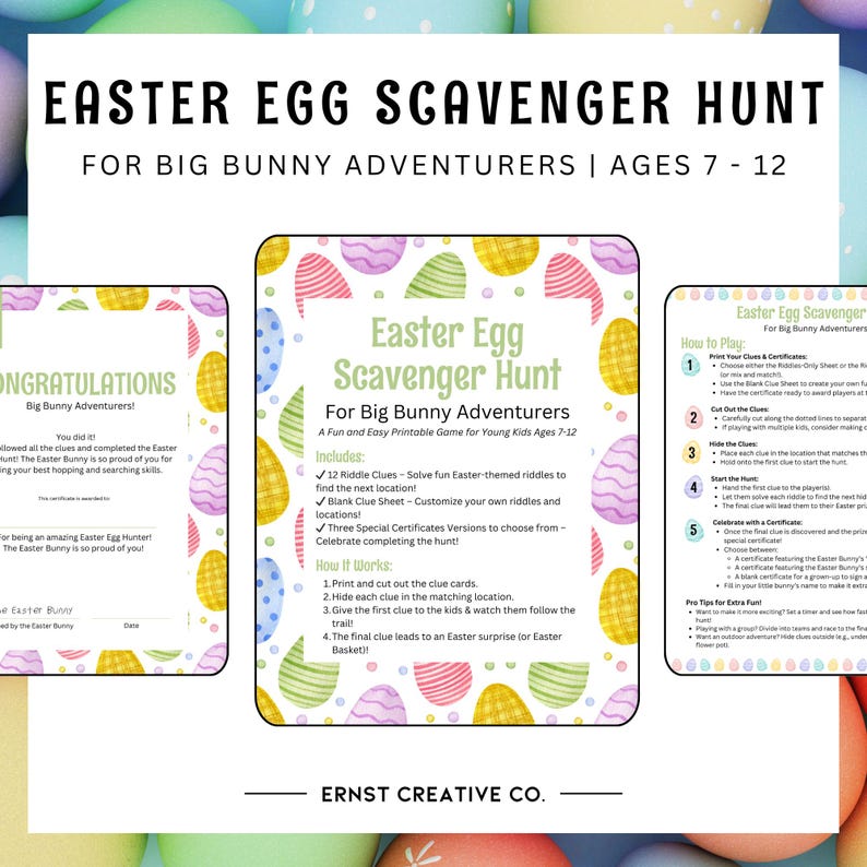 Easter Scavenger Hunt | Indoor Easter Egg Treasure Hunt | Easter Bunny ...