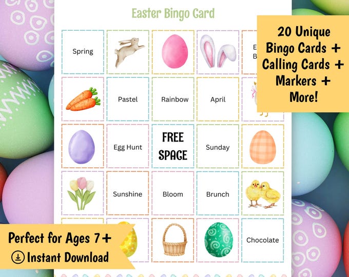 Easter Printable BINGO Card for Kids, Preschool Toddler Activities ...