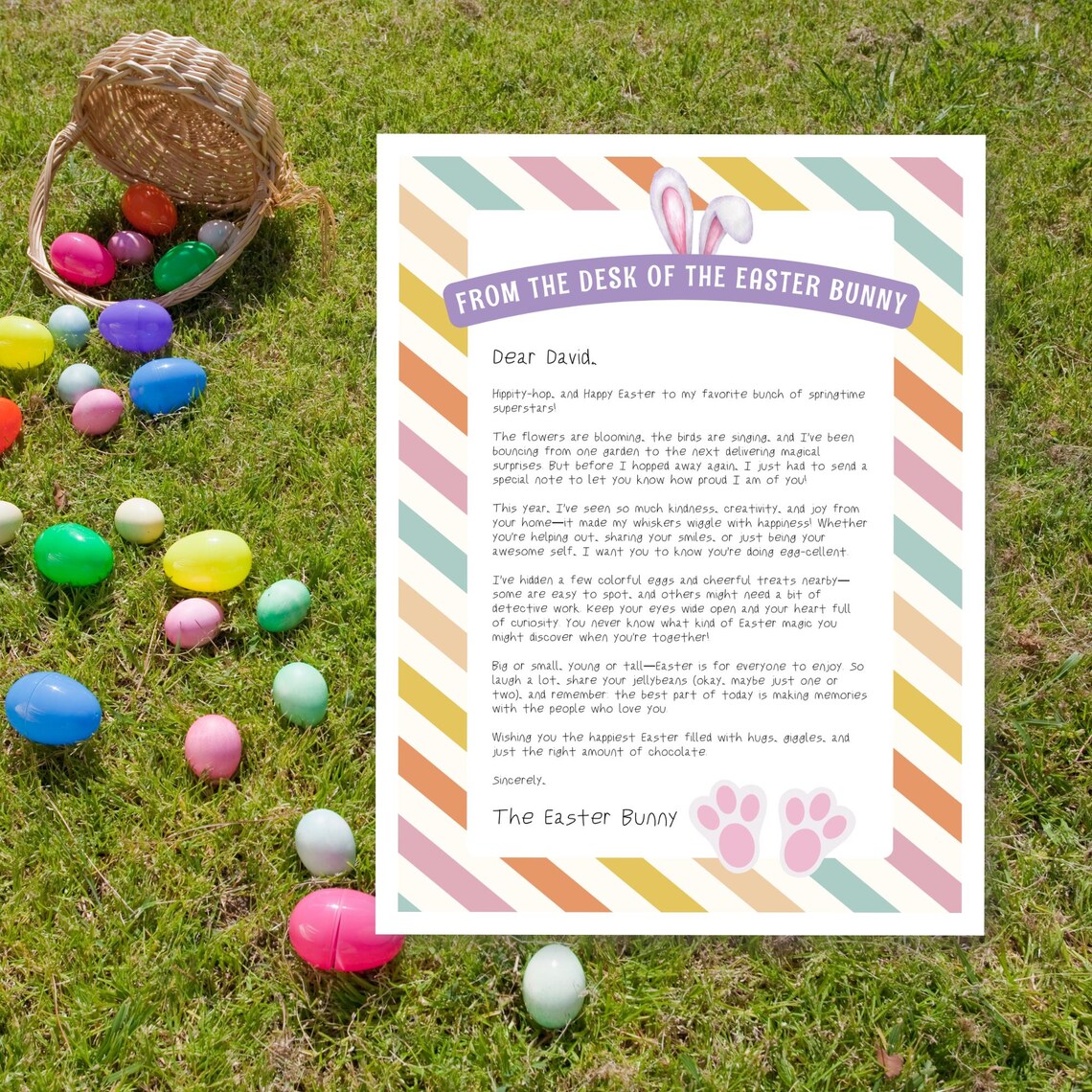 Editable Easter Bunny Letter Printable | Personalized Easter Bunny Note ...