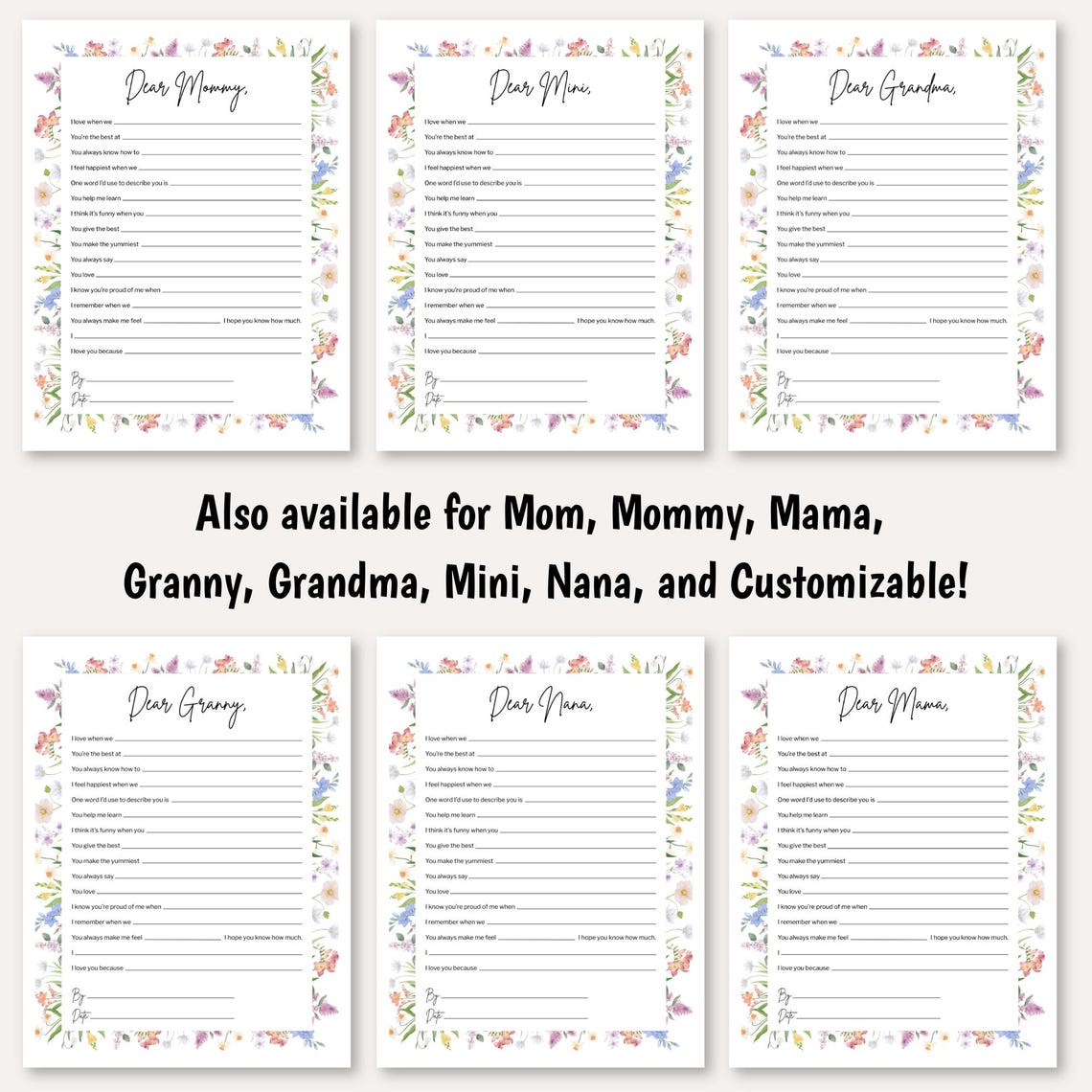 All About My Mimi Printable Mother’s Day Gift From Kids | Fill in the ...
