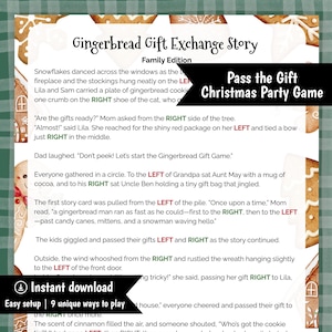 Pass the Gift Christmas Party | Left Right Exchange Printable | Family ...