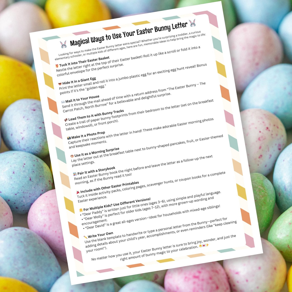 Editable Easter Bunny Letter Printable | Personalized Easter Bunny Note ...