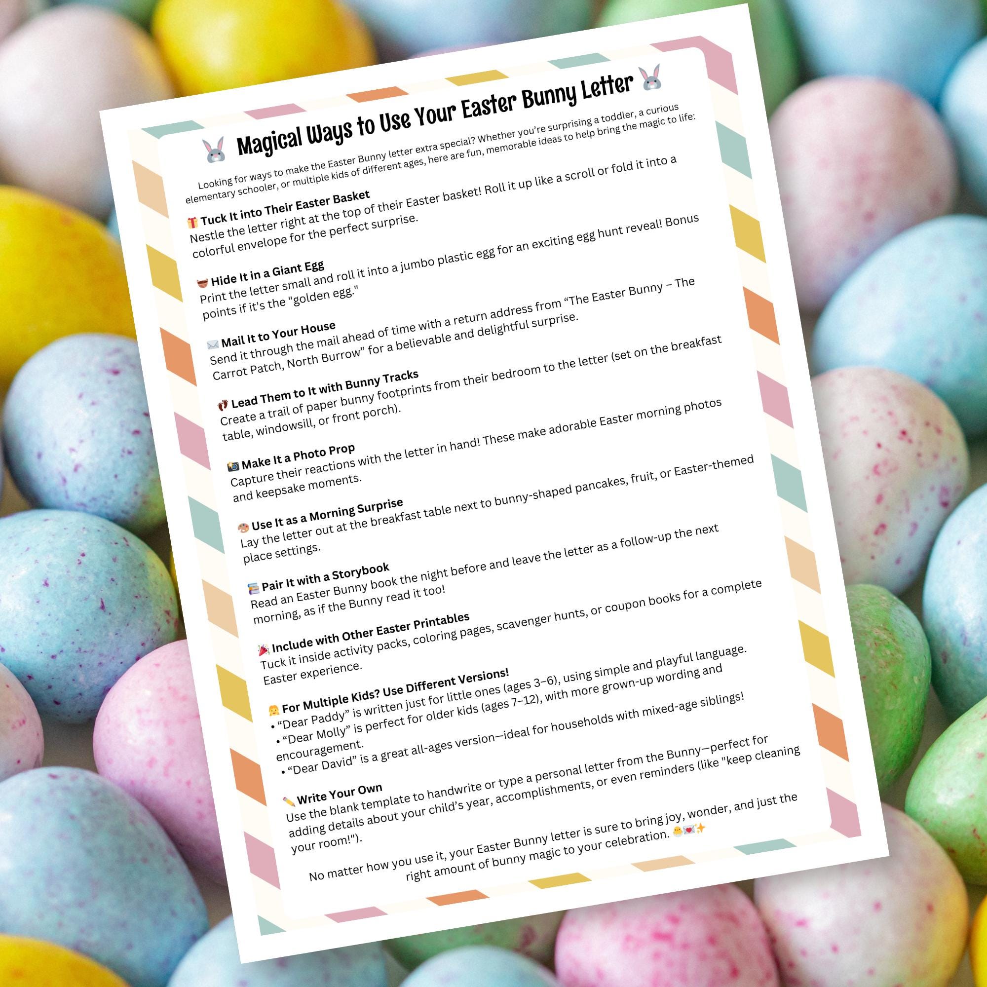 Editable Easter Bunny Letter Printable | Personalized Easter Bunny Note ...