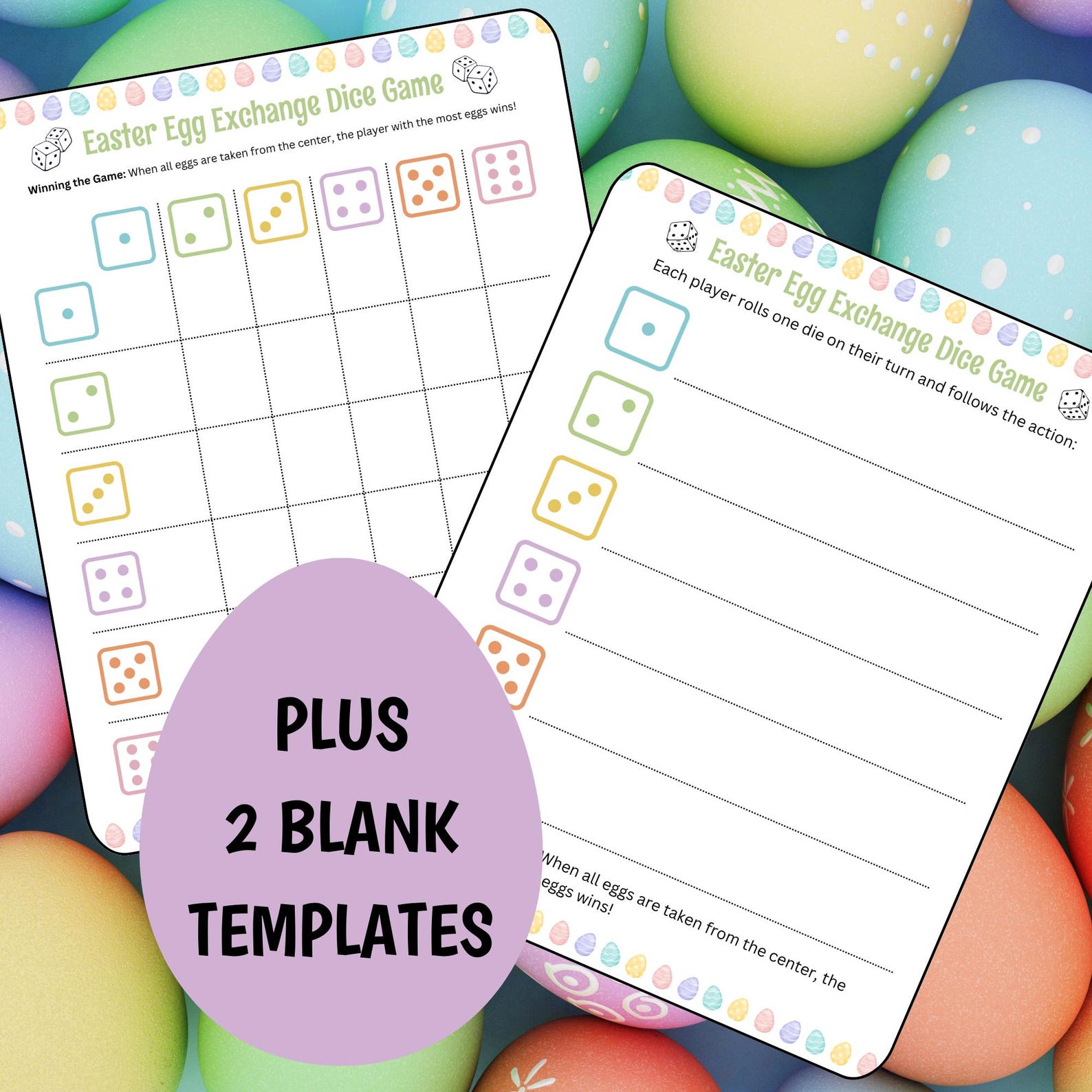 Easter Egg Exchange Dice Game | Printable Easter Game | Easter Party ...
