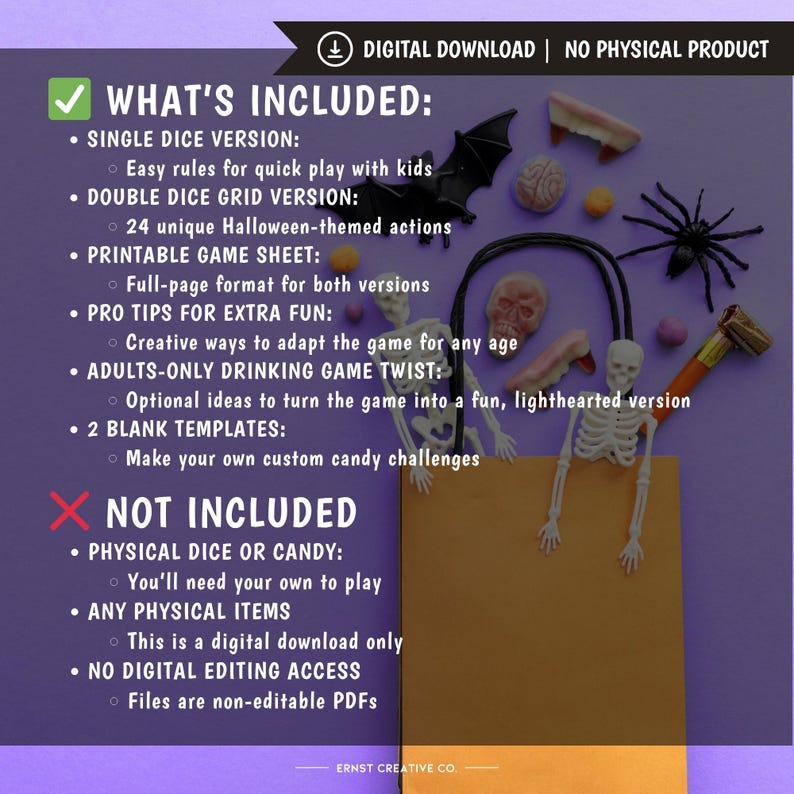 Halloween Candy Dice Game | Halloween Party Game Printable | Candy ...