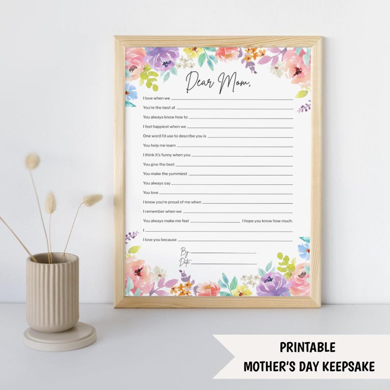 All About My Mom Printable Mothers Day Gift Idea | About My Mom ...