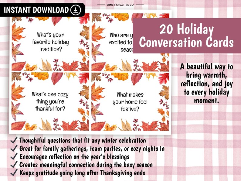 100 Printable Gratitude Conversation Cards | 30 Days of Thanks | Family ...