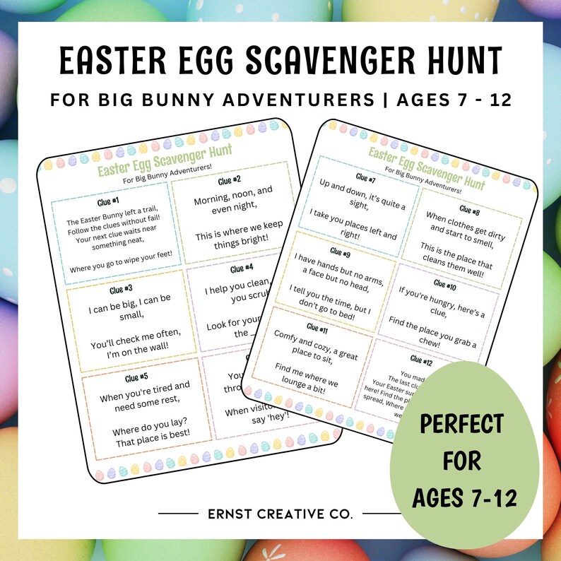 Easter Scavenger Hunt | Indoor Easter Egg Treasure Hunt | Easter Bunny ...
