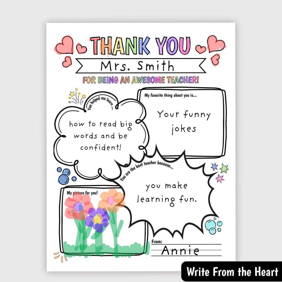 End of Year Teacher Gift Idea | Printable Coloring Page for Teachers ...