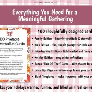 100 Printable Gratitude Conversation Cards | 30 Days of Thanks | Family ...